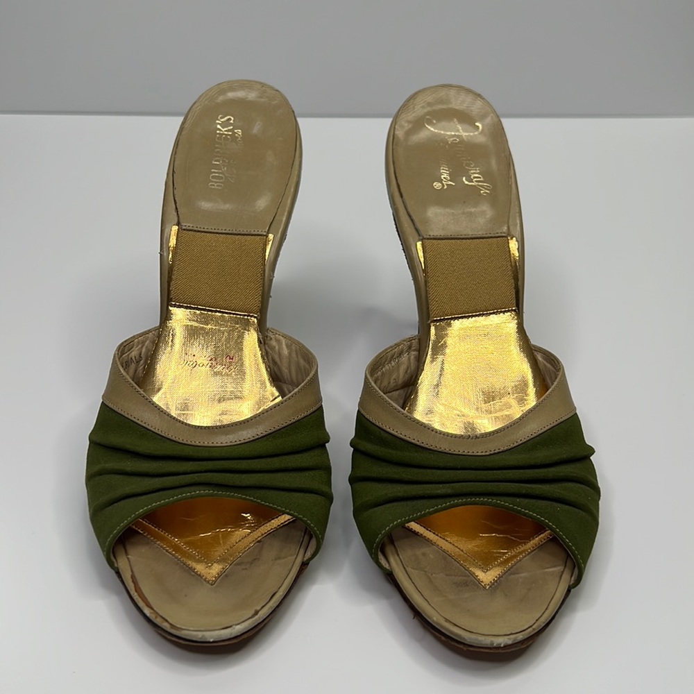 1950’s Vintage Spring-O-Lator High Heel Mules Ferncra… - Gem